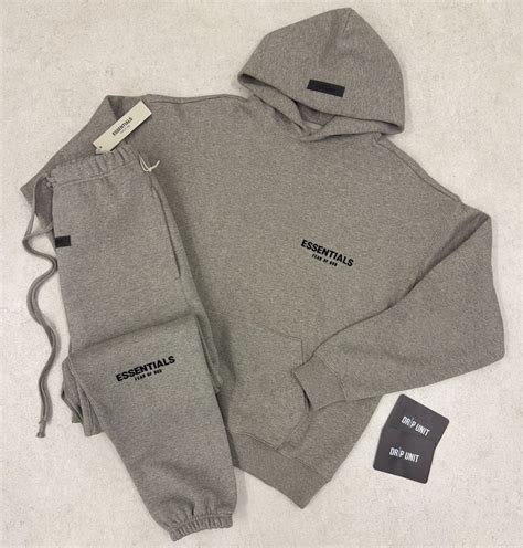 Fog Essentials ‘dark Heather Oatmeal Ss22 Full Tracksuit