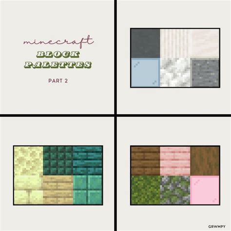 Minecraft Block Palettes Part 2 In 2024 Minecraft Blocks Minecraft