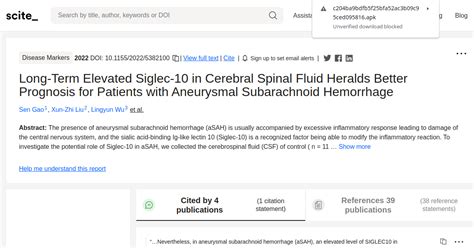 [citation Report] Long Term Elevated Siglec 10 In Cerebral Spinal Fluid