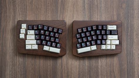 Keyclicks Split65 Wood Alice Layout Split Keyboard Walnut Keyboard Etsy