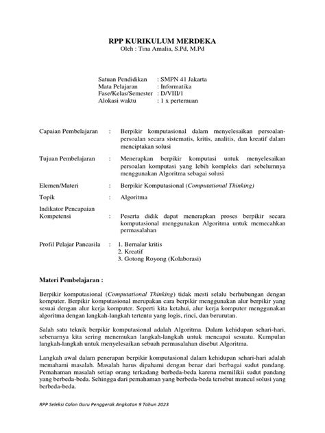 Contoh Rpp Informatika Pdf