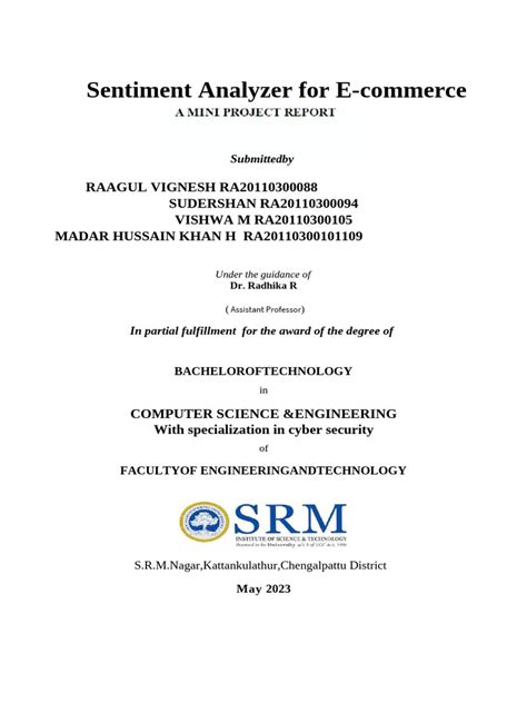 Sentiment Analyzer For E Commerce Pdf Machine Learning Data Analysis
