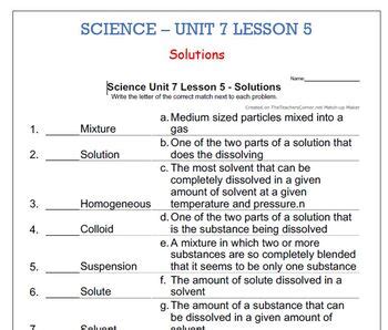 Science Unit Lesson Solutions By Straight Outta Science TPT