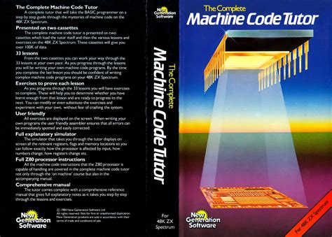 The Complete Machine Code Tutor World Of Spectrum Classic