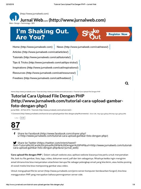 Tutorial Cara Upload File Dengan Php Jurnal Web Pdf