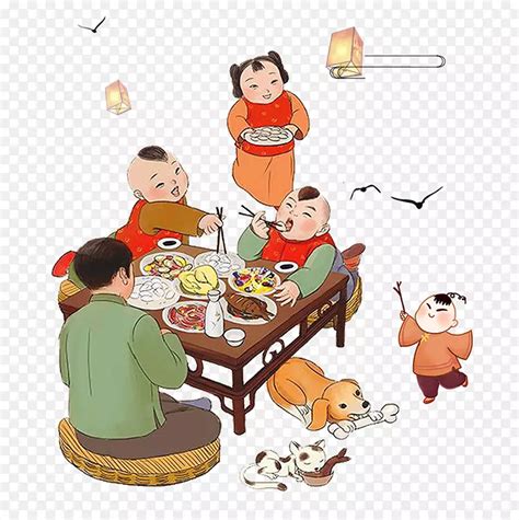 创意中国风冬至聚餐PNG图片素材下载 图片编号qgzlndxy 免抠素材网