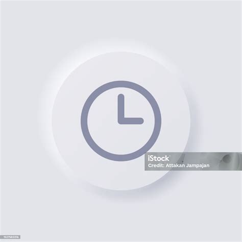 Analog Clock Icon White Neumorphism Soft Ui Design For Web Design