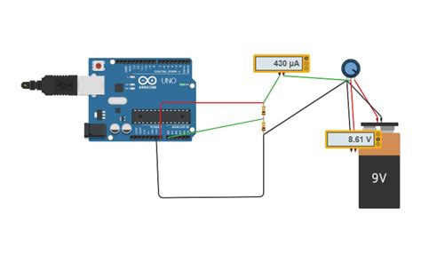 Circuit Design Battery Level Indicator Tinkercad