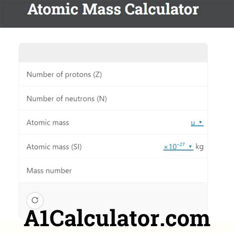 Atomic Mass Calculator 100 Free Online A1calculator