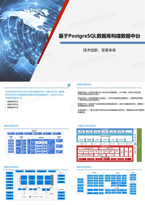 基于postgresql数据库构建数据中台PPT模板下载 编号lbwwoaxp 熊猫办公