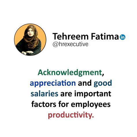 Tehreem Fatima On Linkedin Employee Productivity Appreciation