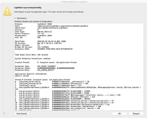 Lightburn Quit Unexpectedly Lightburn Software Lightburn Software Forum