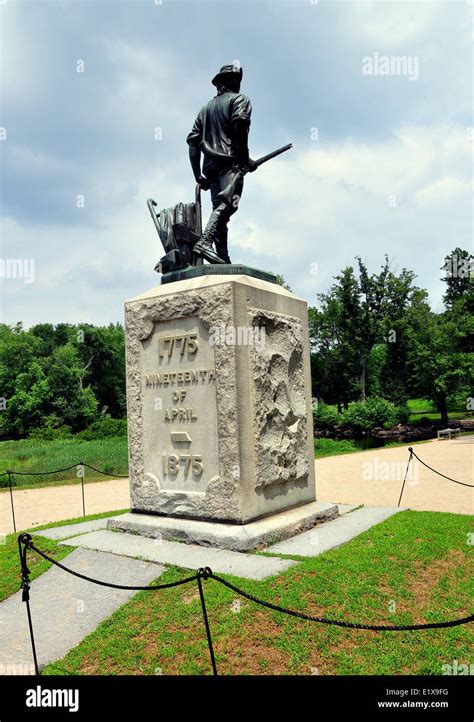 Concord Massachusetts Daniel Chester Frenchs Minuteman Statue Stock