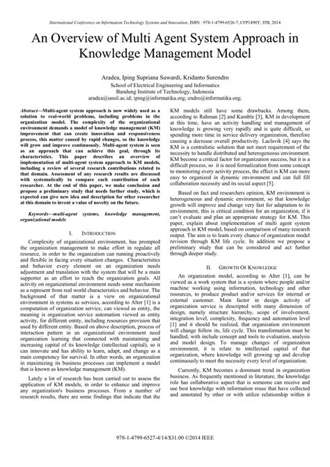 Pdf An Overview Of Multi Agent System Approach In Knowledge