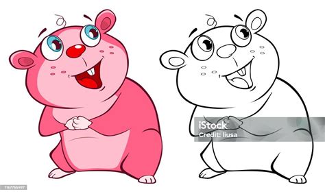 당신이 디자인 및 컴퓨터 게임을위한 귀여운 만화 캐릭터 기니 피그의 벡터 그림 색칠하기 책 윤곽선 세트 감정에 대한 스톡 벡터 아트 및 기타 이미지 Istock