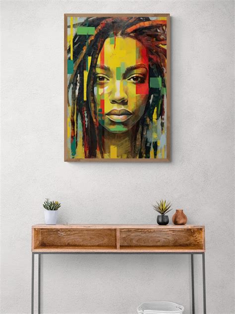 Jamaican Rasta Girl Poster Printable Wall Art Instant Download