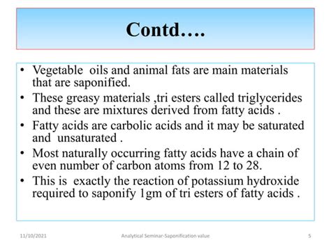 Saponification Value Ppt