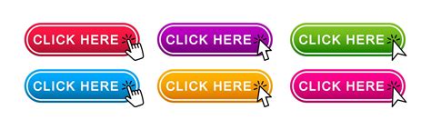premium vector click here web buttons set of action button click
