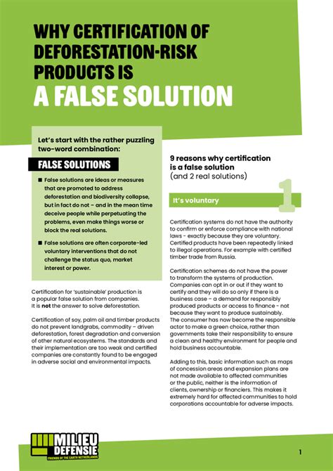 False Solutions Factsheets — Milieudefensie