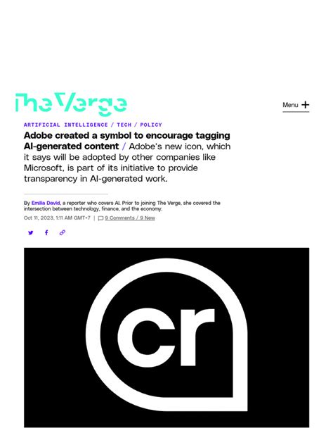 Adobe Created A Symbol To Encourage Tagging Ai Generated Content Pdf