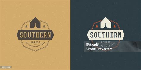 셔츠 또는 프린트 스탬프를 위한 텐트 실루엣이 있는 포레스트 캠핑 엠블럼 여름 캠핑 벡터 일러스트 0명에 대한 스톡 벡터 아트 및 기타 이미지 Istock