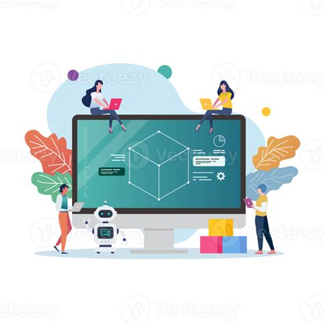 Scene Of 3d Modeling Class Illustration 66385658 Png