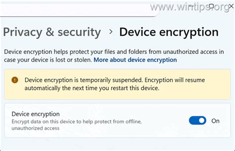Fix Device Encryption Is Temporarily Suspended And Does Not Resume