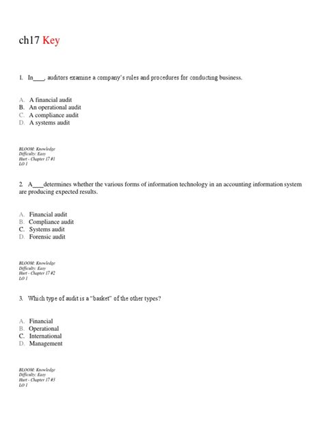 Chapter 17 Ais Pdf Financial Audit Audit