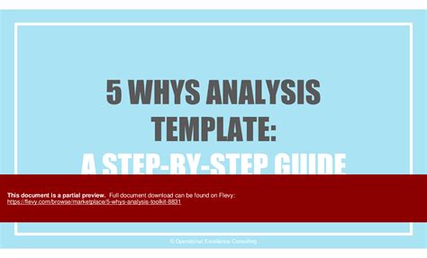 5 Whys Analysis Toolkit PPT Slide Deck