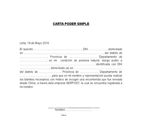 Modelo De Carta Poder Simple Para Realizar Trámites Perú Bruce Hogan Carta Exemplo