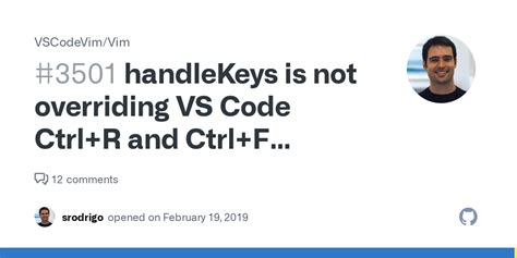 HandleKeys Is Not Overriding VS Code Ctrl R And Ctrl F Shortcuts Issue VSCodeVim Vim