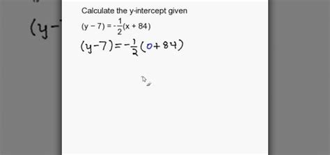 How To Find Y Intercept With An Equation In Point Slope Form « Math