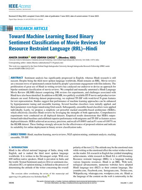 Toward Machine Learning Based Binary Sentiment Classification Of Movie