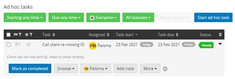 Ad Hoc Tasks