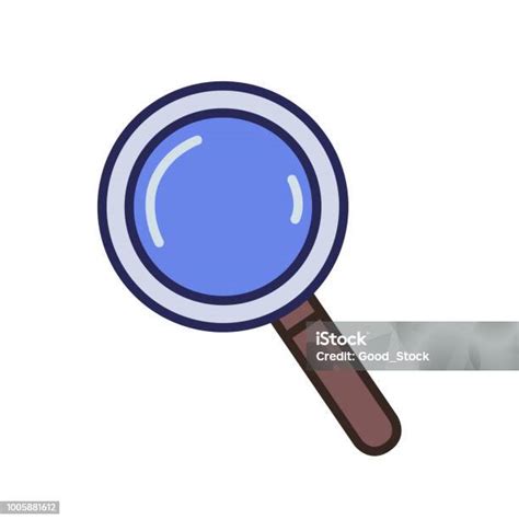 검색 아이콘 돋보기입니다 선 색 벡터 일러스트 레이 션 흰색 배경에 고립 개념에 대한 스톡 벡터 아트 및 기타 이미지 개념 검사 보기 검색 Istock