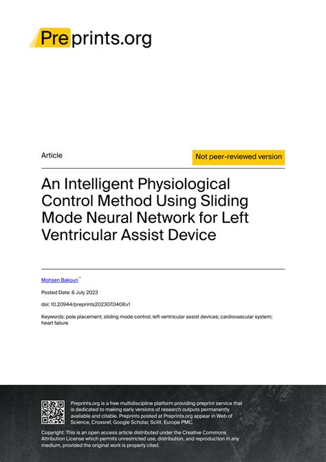 Pdf An Intelligent Physiological Control Method Using Sliding Mode Neural Network For Left