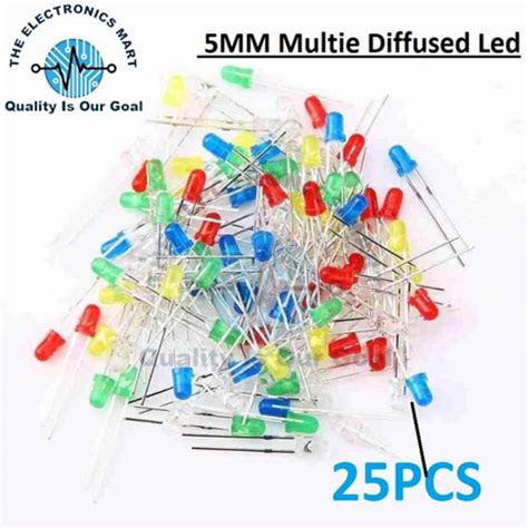 25 50 100 250 500 Pcs 5mm Multi Color Diffused Led Light Emitting Diode Set In Pakistan Daraz Pk