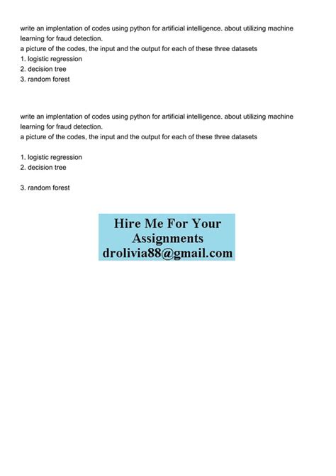 Write An Implentation Of Codes Using Python For Artificial Ipdf