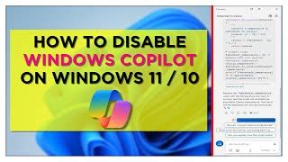 Disable Windows Copilot In Windows 11 Completely How To Disable Copilot