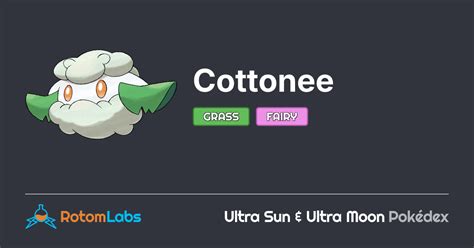 Cottonee Rotomlabs Ultra Sun And Ultra Moon Pokédex