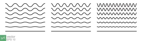 Squiggle Zigzag Line Pattern Wiggly Wavy Ripple Wave Line Black Underlines Smooth And