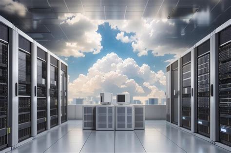 Premium Ai Image Server In Datacenter Cloud Computing Data Storage 3d Rendering