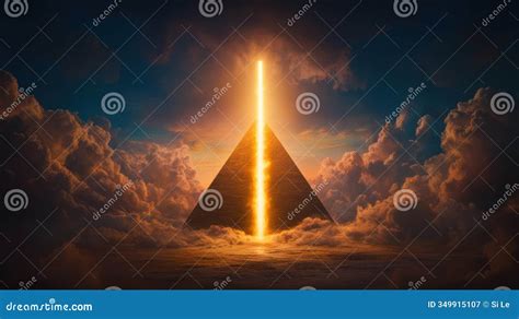 Pyramidal Architecture Amidst Stunning Landscape With Modern Appliances Royalty Free Stock Image