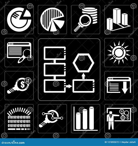 Set Of Connected Data Flow Chart Person Explaining Data 3d Analytics
