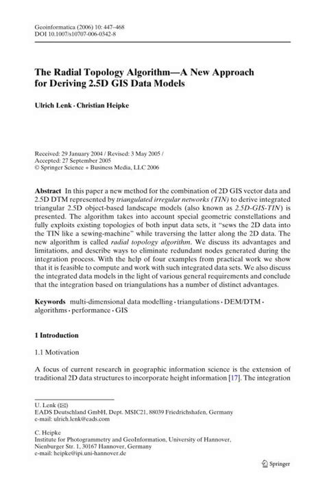 Pdf The Radial Topology Algorithm—a New Approach For Deriving