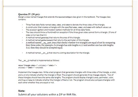Solved Design A Class Named Triangle That Extends The