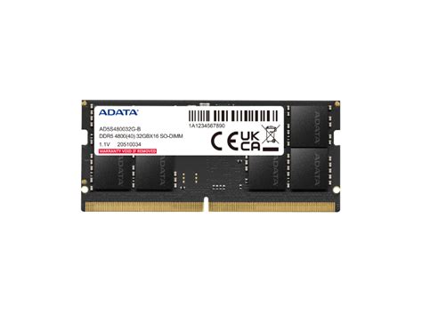 Adata Premier 16gb 1 X 16gb Ddr5 4800mhz Cl40 Notebook Memory Notebook Ddr5 Memory Sodimm