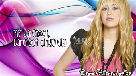 Hannah Montana Barefoot Cinderella Lyrics Video Hd Youtube Music