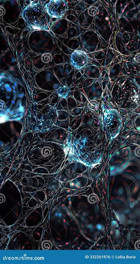 Neural Network Fantasy With Intricate Nodes Generative Ai Stock Illustration Illustration Of