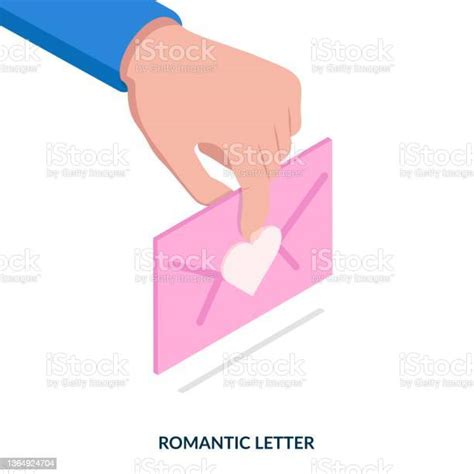 로맨틱 한 편지 개념 흰색 배경에 대한 등색 벡터 그림입니다 3차원 형태에 대한 스톡 벡터 아트 및 기타 이미지 3차원 형태 개념 공휴일 Istock